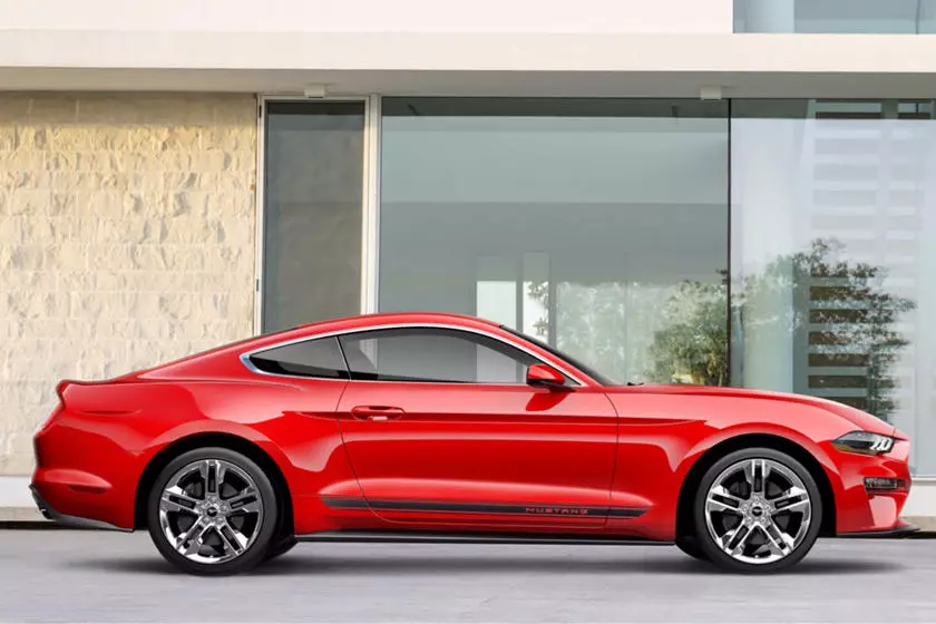 ទិដ្ឋភាពចំហៀងរថយន្ត Ford Mustang 2018-2020