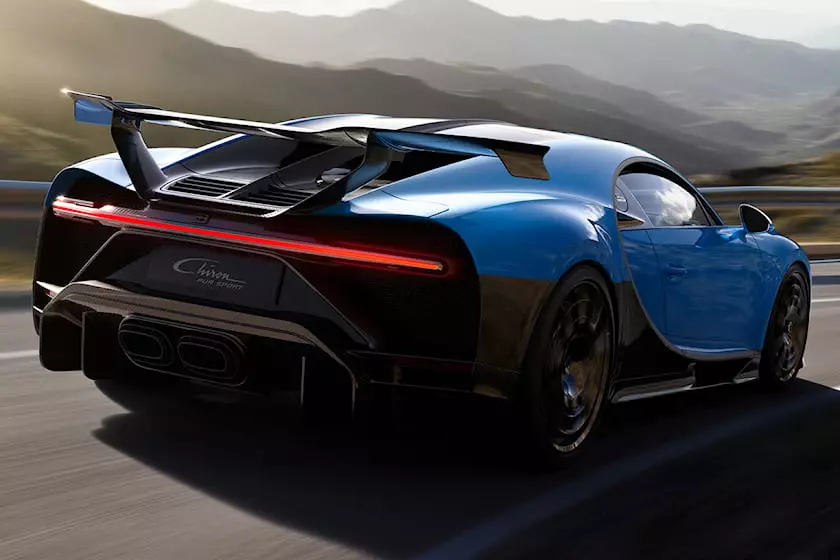 2021-2022 Bugatti Chiron Pur Sport Rear View Driving