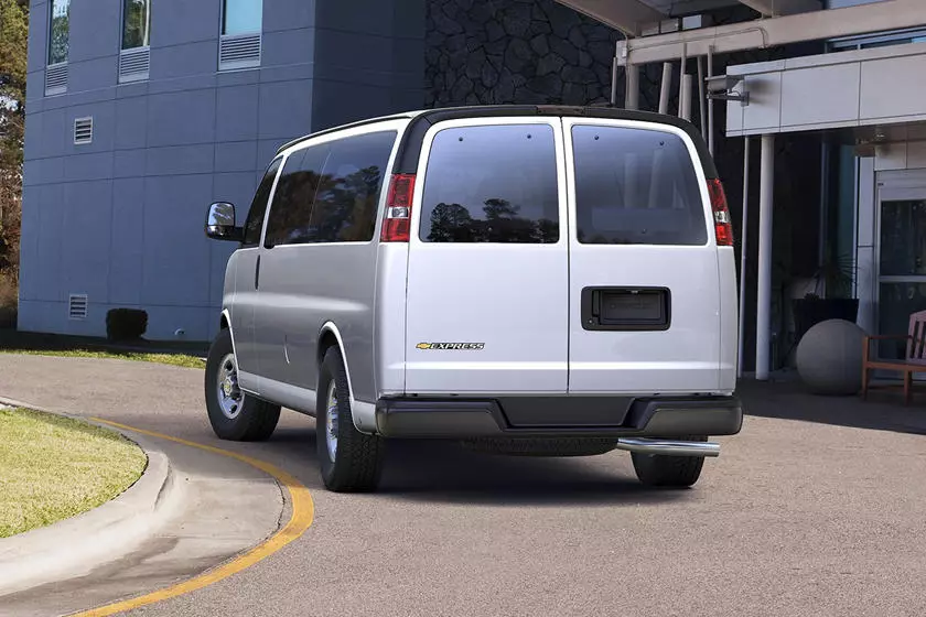 2008-2020 Chevrolet Express Passenger Van Rear Angle View