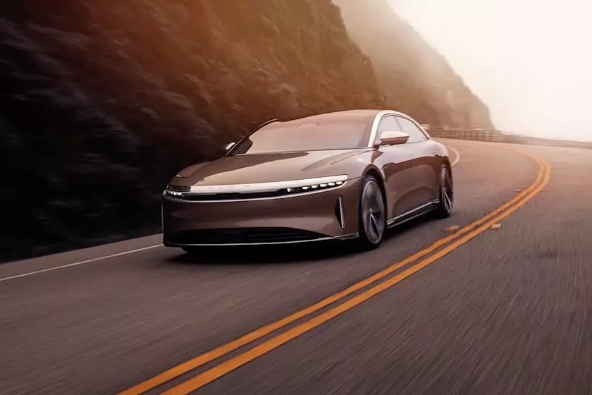 2021-2022 Lucid Air Front View Driving