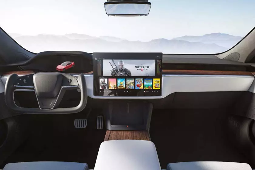2021款特斯拉Model S格子中央控制台