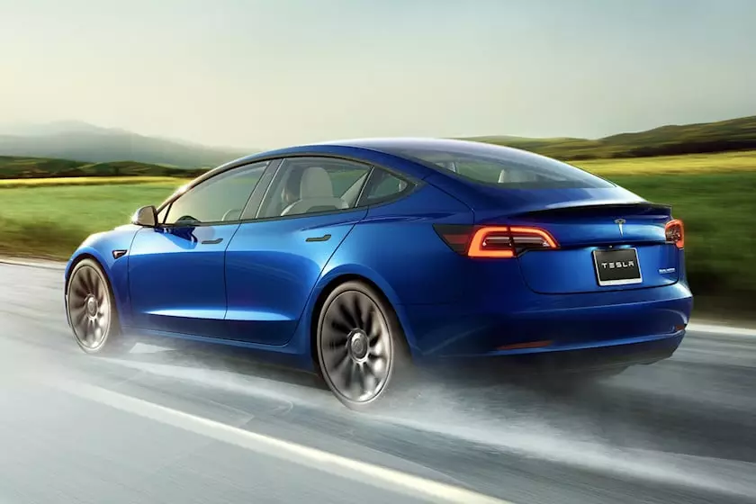 2017-2022 Tesla Model 3 Driving Back View