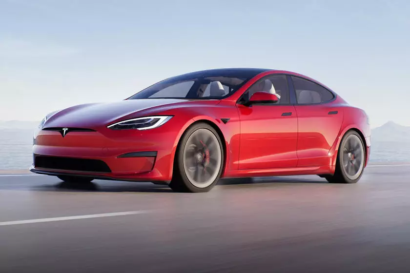 2021 Tesla Model S Plaid Front View Driving