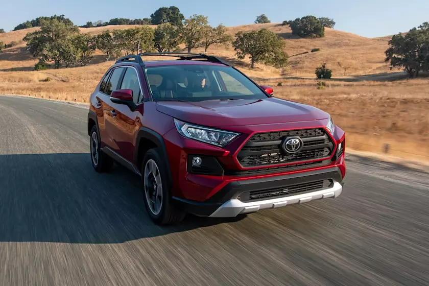 2019-2021 Toyota RAV4 Three Quarter Front Right Side View In Motion