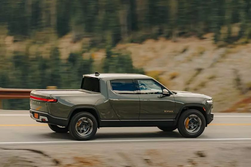 2022 Rivian R1T Truck Rear Perspective Driving