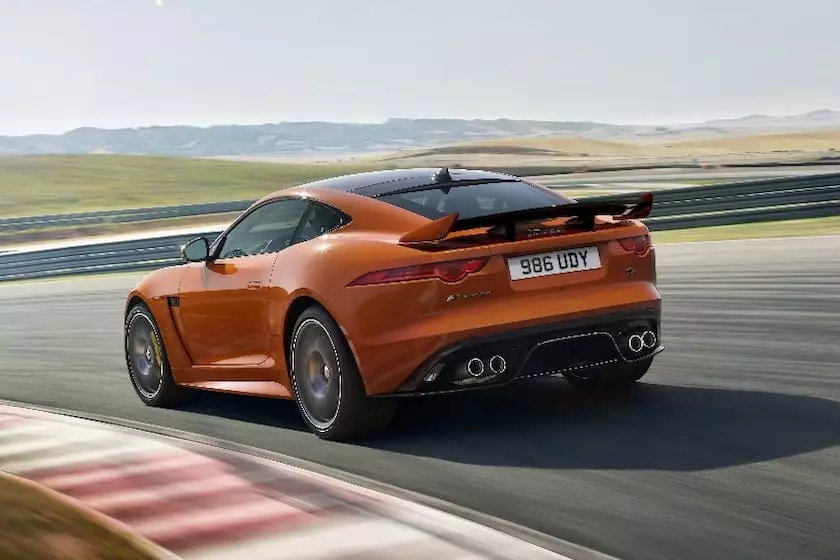 2017-2020 Jaguar F-Type SVR Coupe Rear View Driving