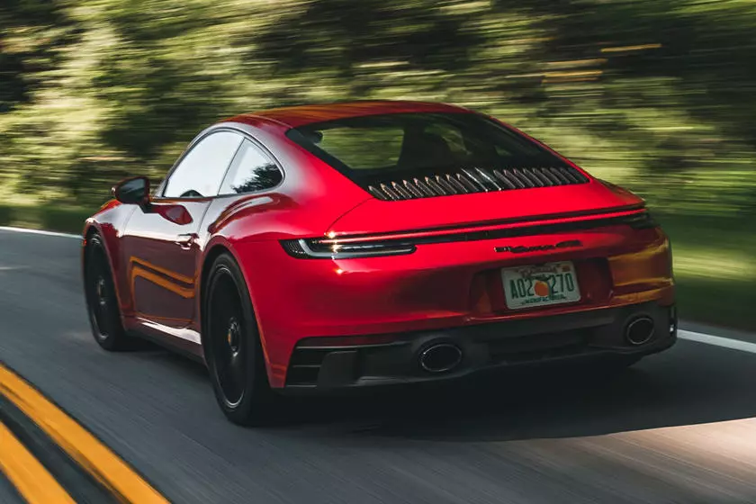 2020-2022 Porsche 911 Carrera Driving Back View