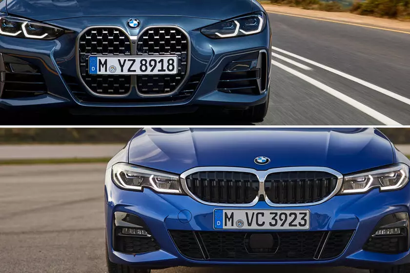 סטילינג פאַרגלייַך: 2020 BMW 3 סעריע ווס. 2021 במוו 4 סעריע 50564_3