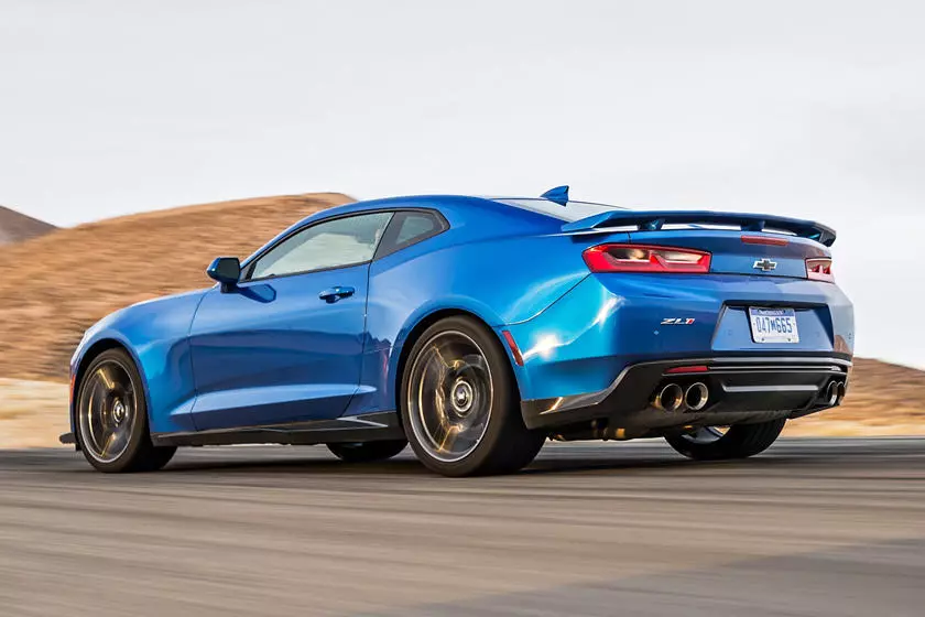 2017-2022 Chevrolet Camaro ZL1 Coupe Rear View Driving