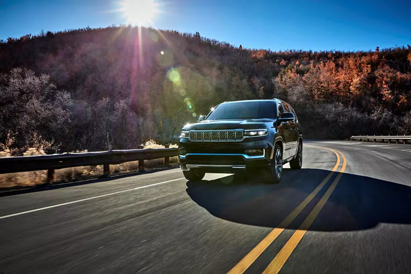 2022 Jeep Grand Wagoneer Front View Driving