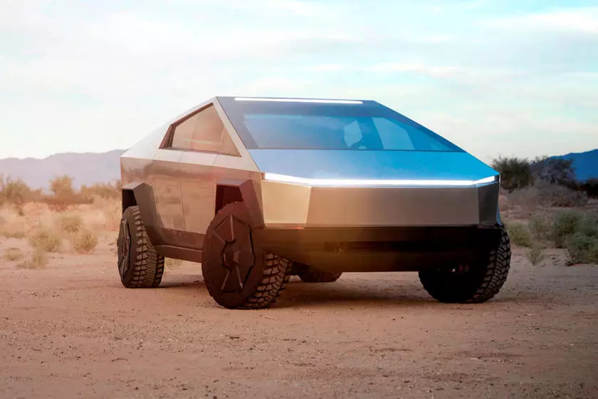 2022 Tesla Cybertruck aurreko angeluaren ikuspegia