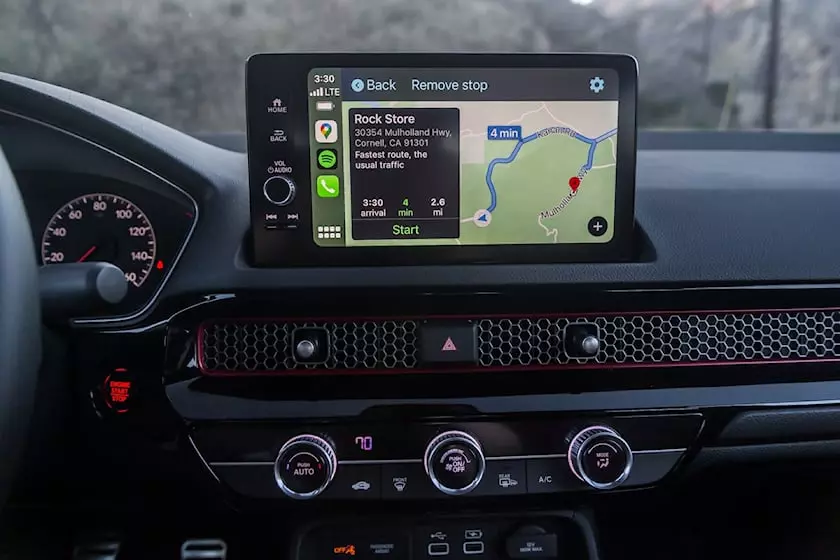 Centrálna obrazovka Honda Civic Si z roku 2022