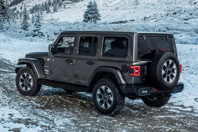 2014-2017 Jeep Wrangler Senlima 4-Porda Malantaŭa Angula Vido