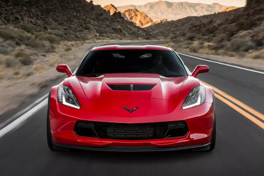 2014-2019 Chevrolet Corvette Stingray Coupe Front View Driving