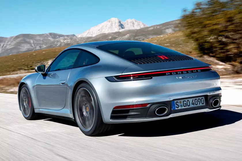 2020 Porsche 911 Carrera Rear View Driving