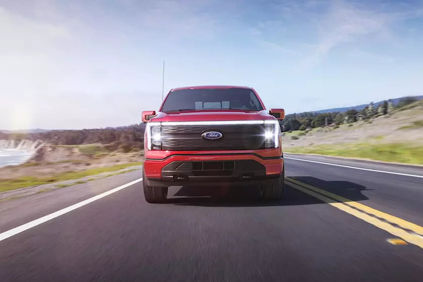 2022 Ford F-150 Lightning Front View Driving