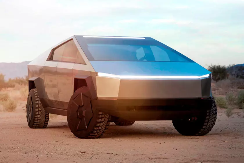 2021 Tesla Cybertruck old burchak koʻrinishi