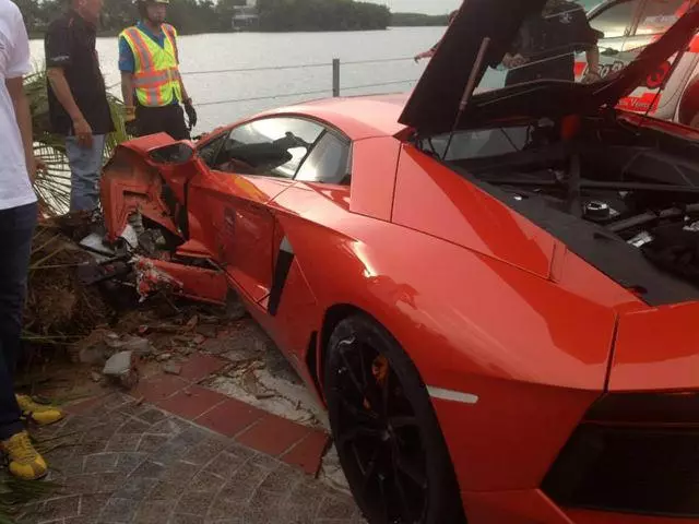 Lamborghini Aventador atacă un copac 86858_1