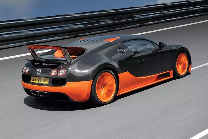 2010 Bugatti Veyron Super Sport Rear View Driveing